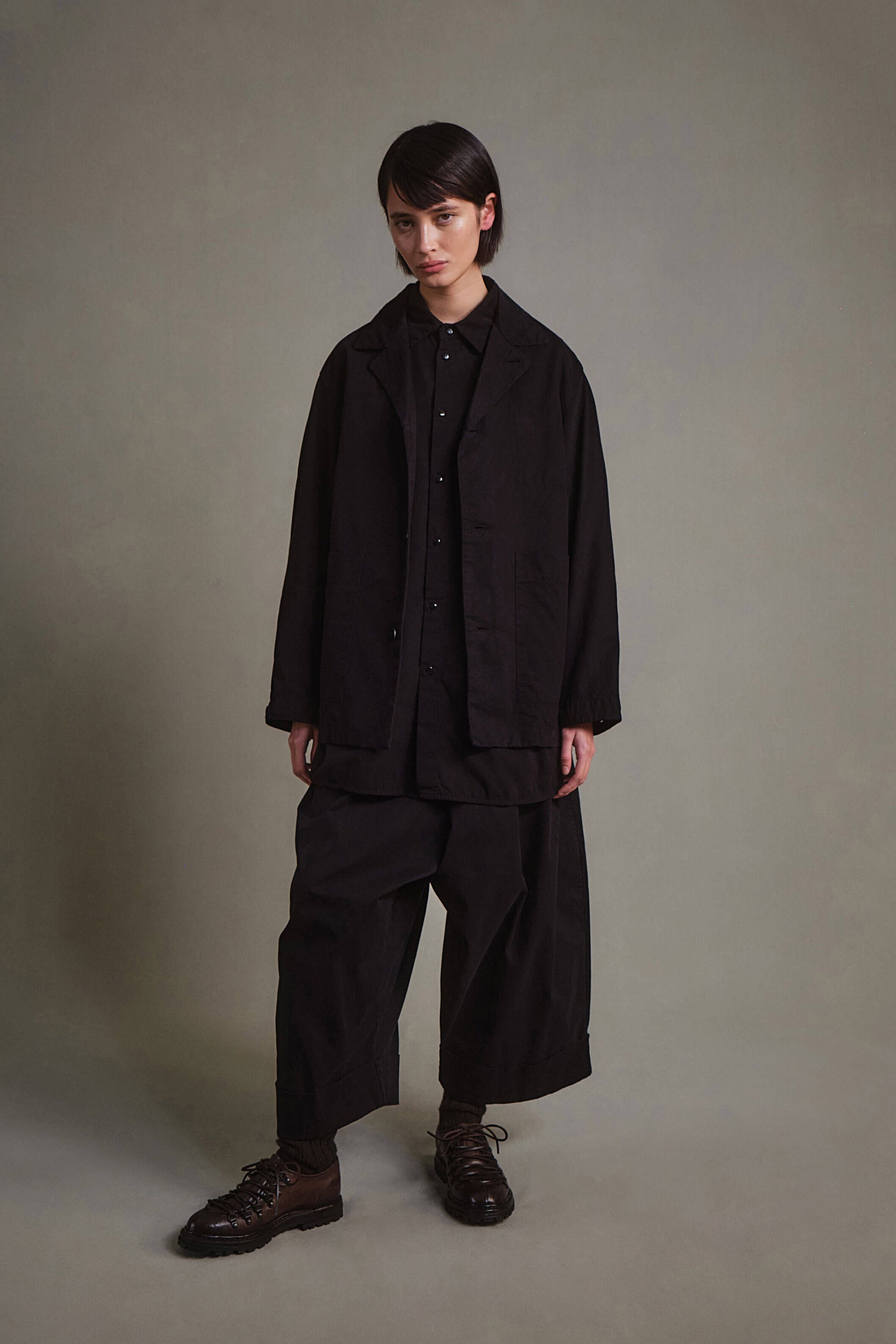Oversized Workwear Unisex Mechanic Jacket - Cotton Canvas Black