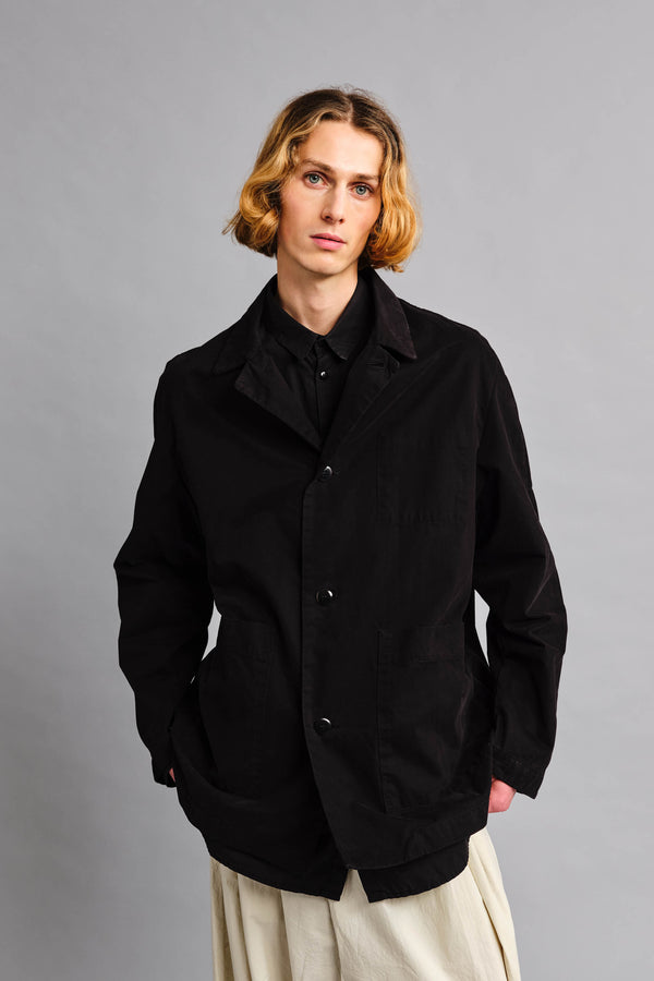 Oversized Workwear Unisex Mechanic Jacket - Cotton Canvas Black
